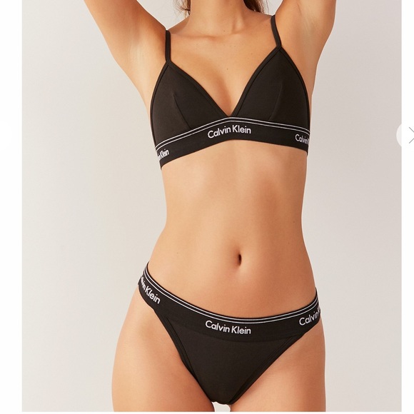 Calvin Klein Womens Modern Cotton Bralette And Bikini Set At Amazon